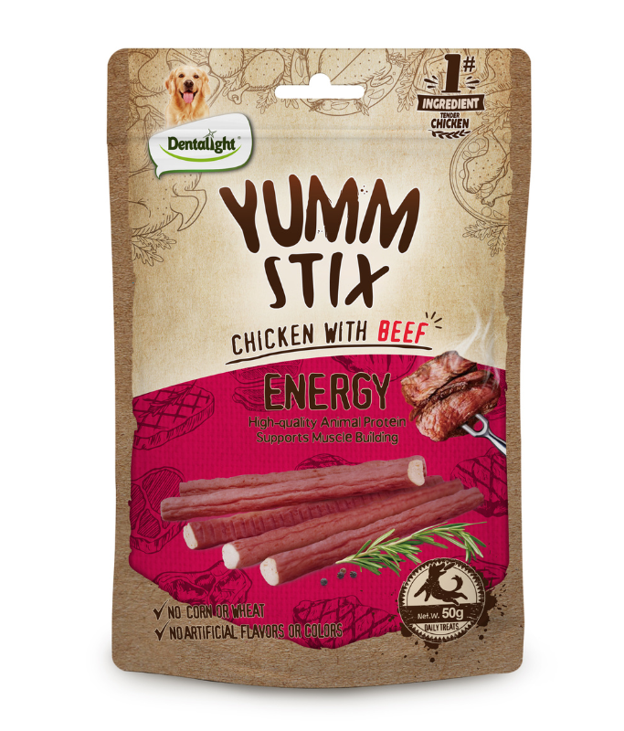 Dentalight Yumm Stix Dog Treat 50g - Chicken With Beef | SMBG B2B Website